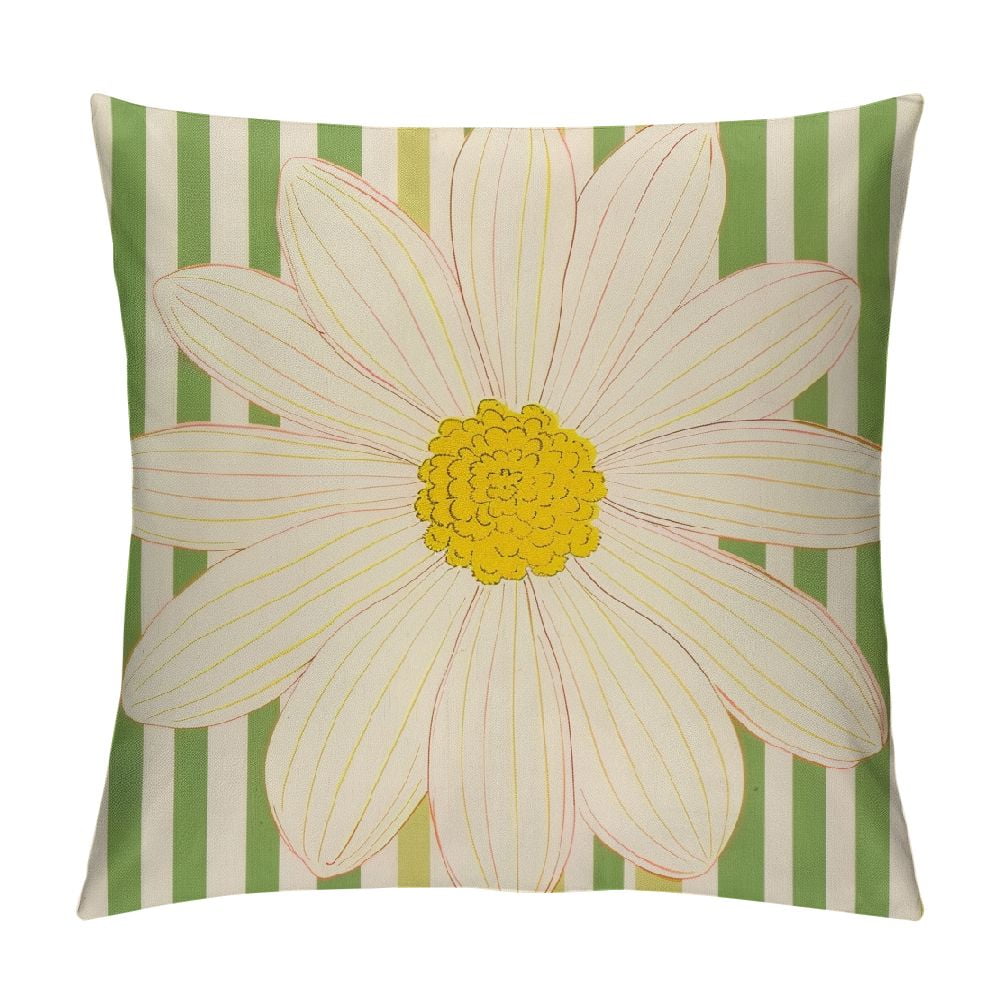 Chilfamy Hello Sunshine Pillow Covers Yellow White Daisy Floral Throw ...