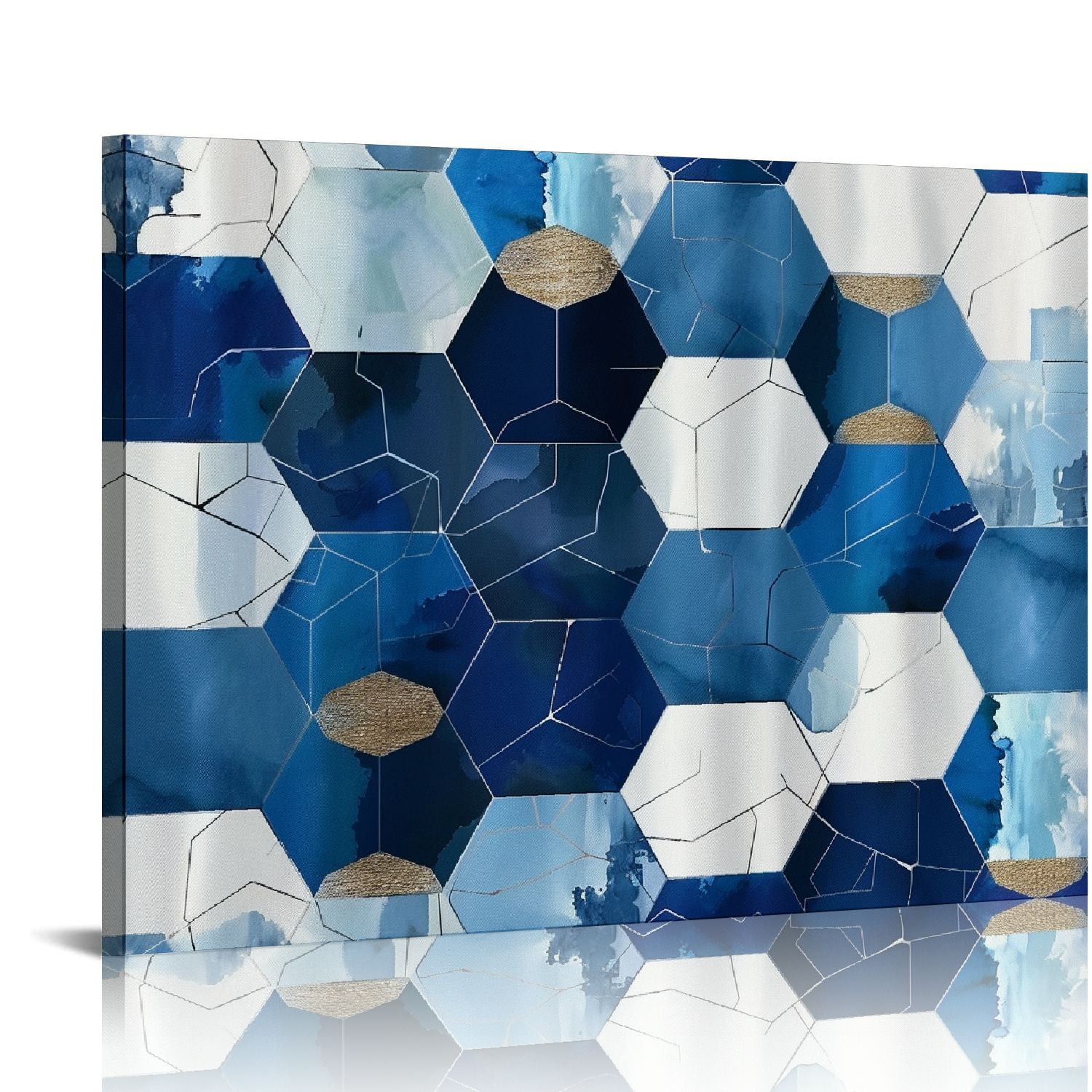 Chilfamy Hexagonal Shapes Wall Art Canvas Prints Ready To Hang Room ...
