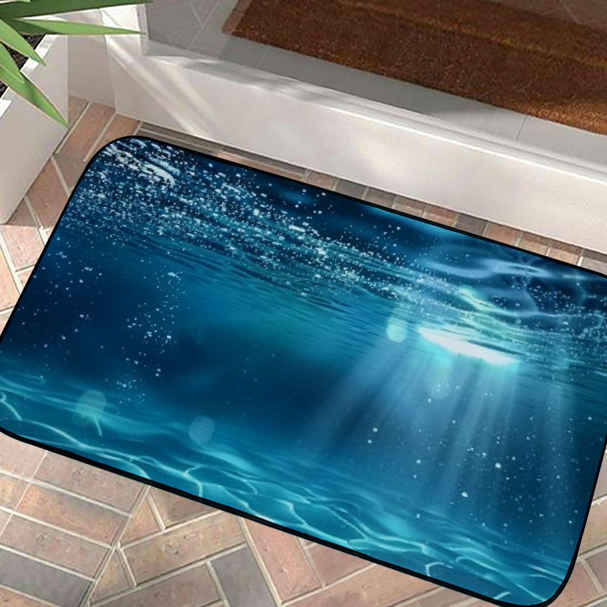 Chilfamy Holographic Sea Creatures Low-Profile Floor Mats, Front Door ...