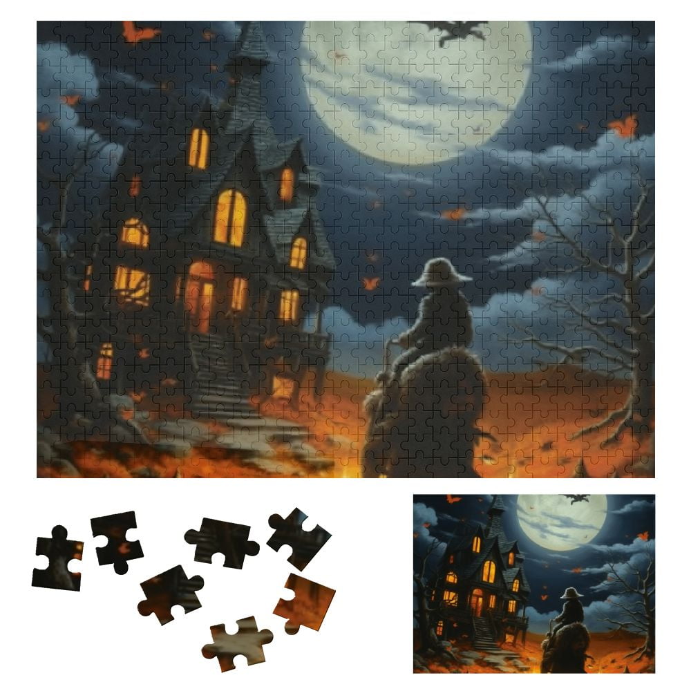 Chilfamy Horror Halloween Holiday Puzzle for Adults, Fall Scary Haunted ...