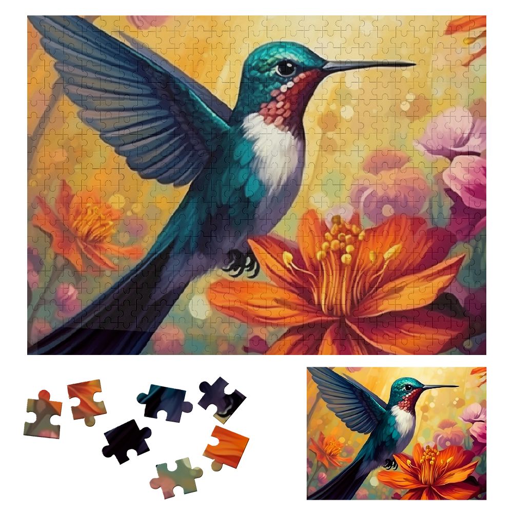 Chilfamy Hummingbird Puzzles for Adults Nature, Vintage Bird Art Flower ...