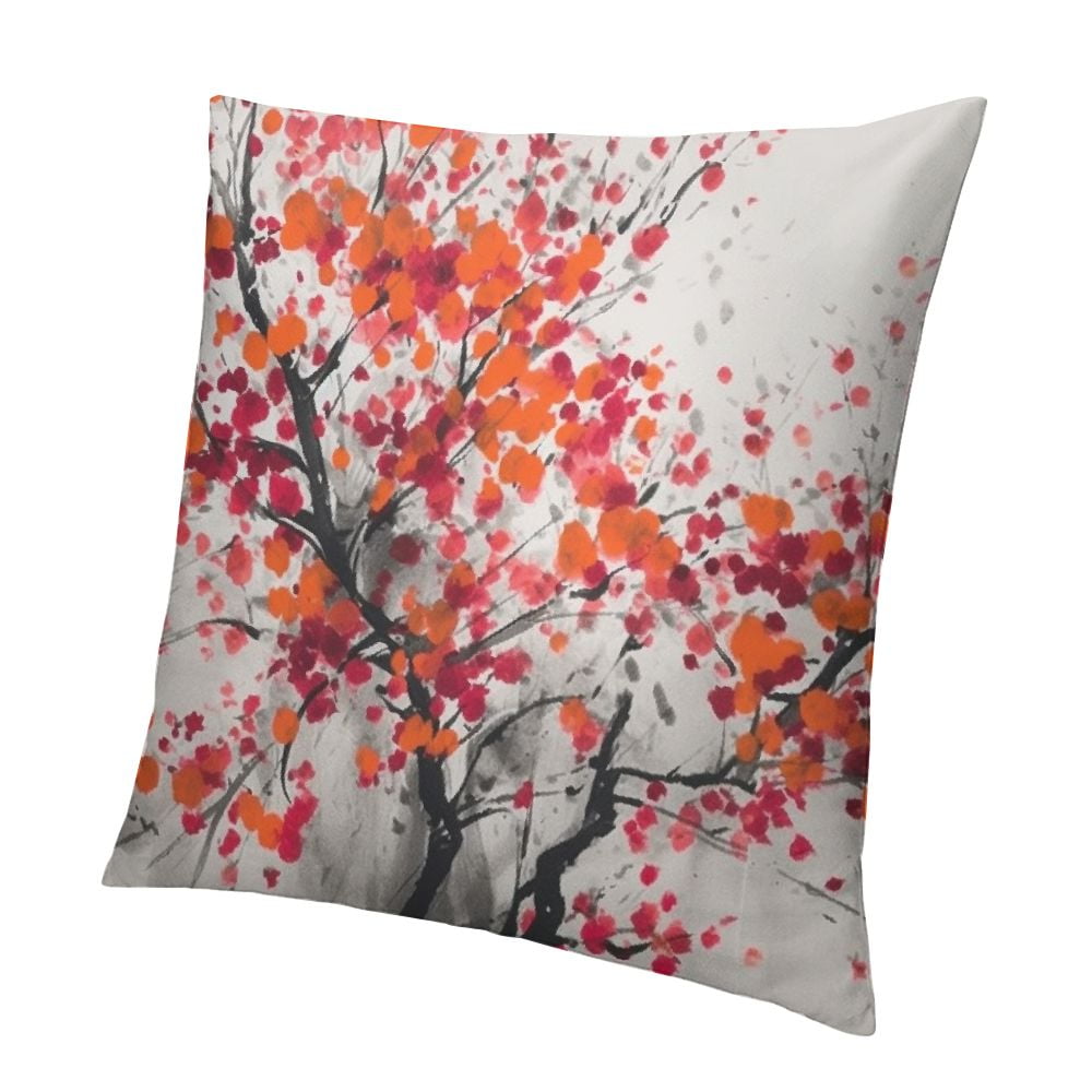 Chilfamy Japanese Throw Pillow Cushion Cover, Japanese Cherry Blossoms ...