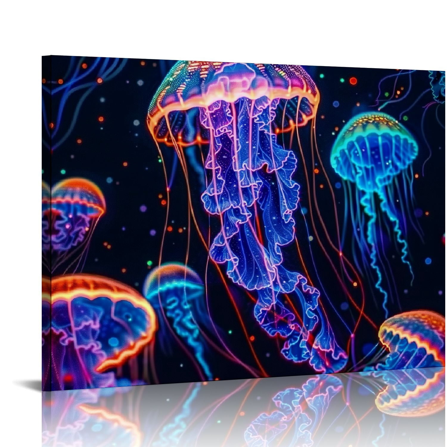 Chilfamy Jellyfish Bioluminescence Psychedelic Art Canvas Wall Art ...