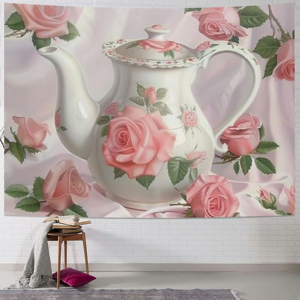 Chilfamy JretailAx Floral Pattern Tapestry Pink Flower Wall Tapestry ...