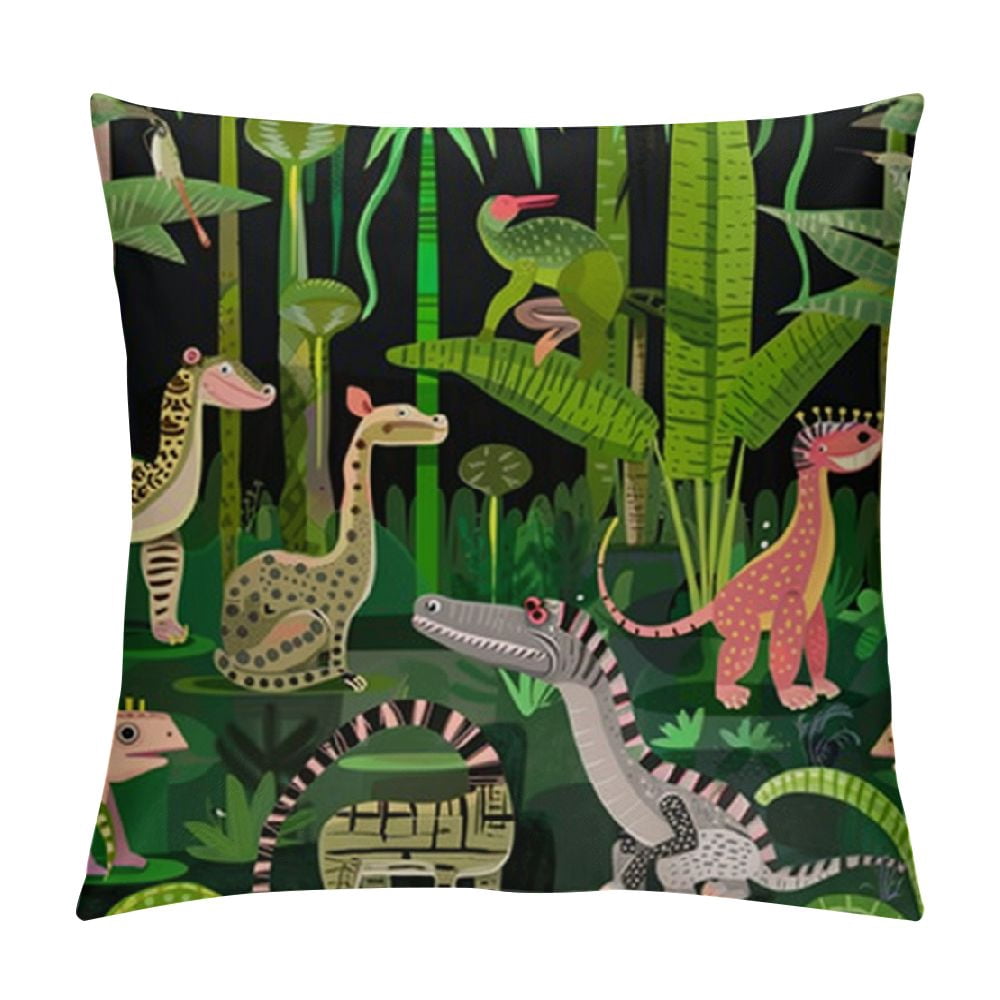 Chilfamy Jungle Grass Print Pillow Covers for Couch Home Decor ...