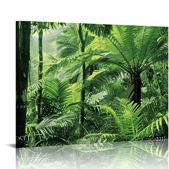 Chilfamy Jungle Plants Canvas Wall Art Decor Ready to Hang for Home ...