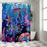 Chilfamy Kids Ocean Shower Curtain Coastal Beach Theme Bathroom Curtain ...