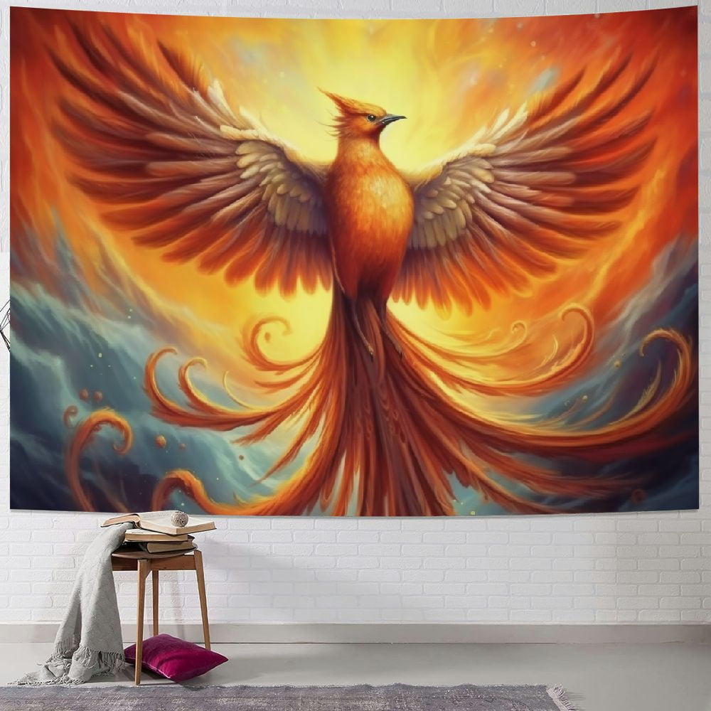 Chilfamy Large Tapestry Wall Hanging Decor Fire Bird Majestic Aesthetic ...