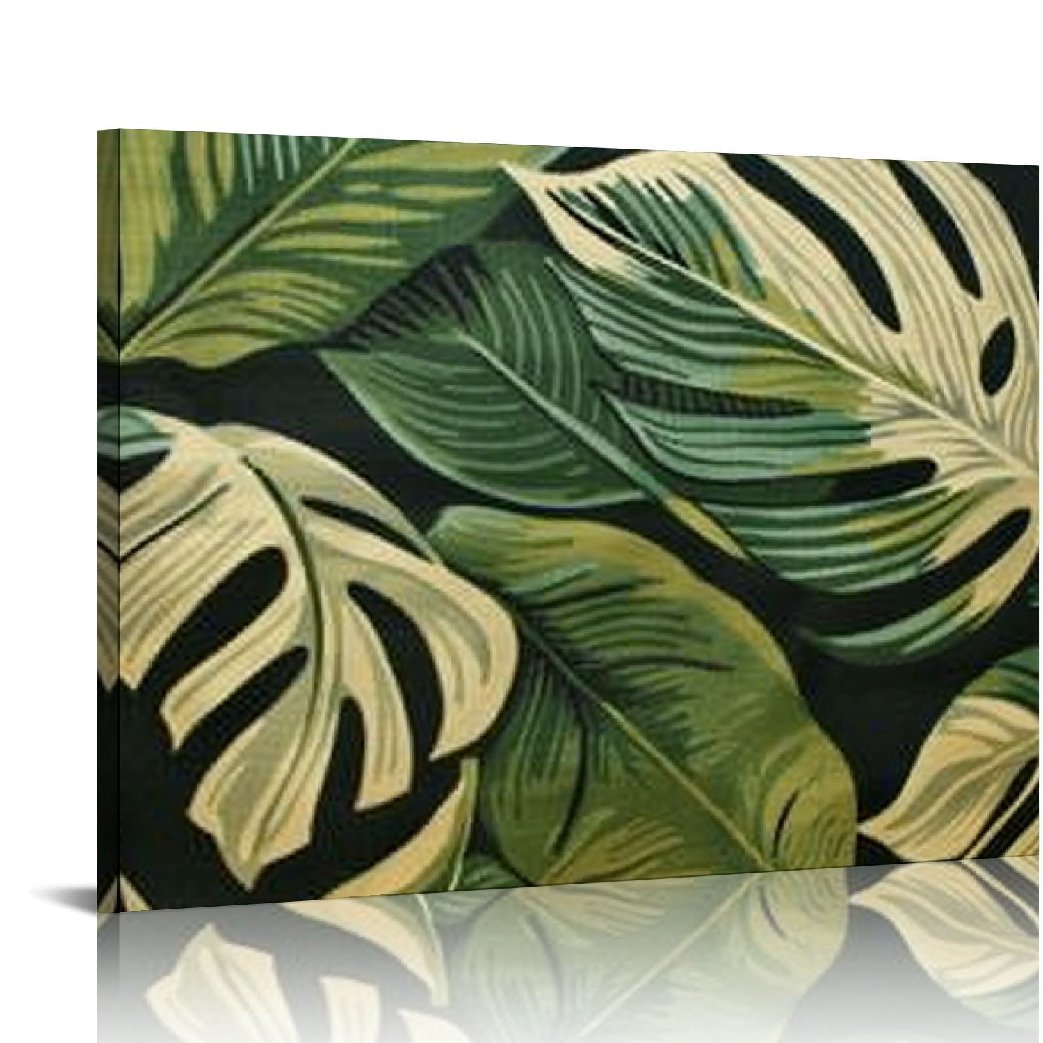 Chilfamy Leaf Pattern Wall Art Modern Canvas Prints Ready to Hang Home ...