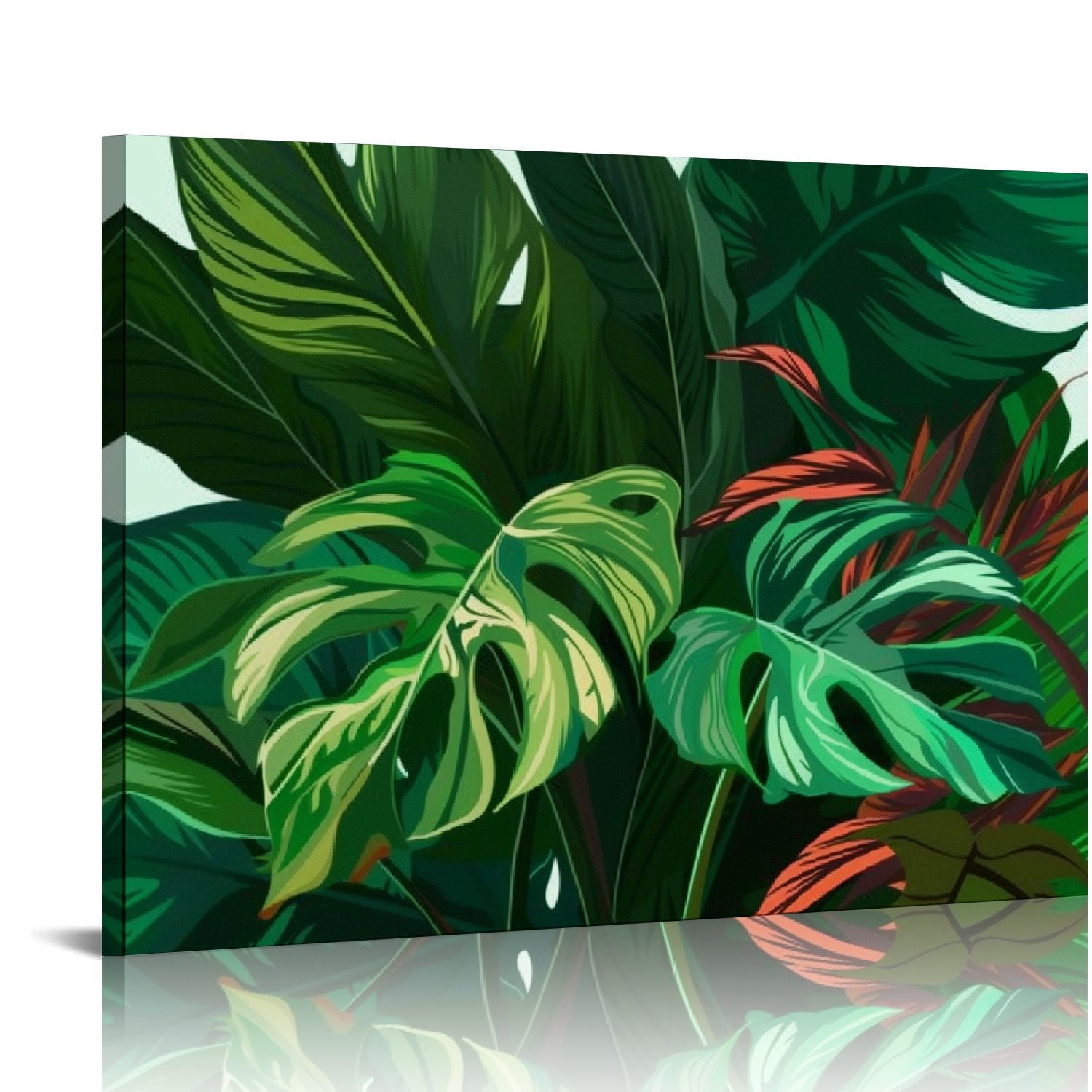 Chilfamy Leaves Canvas Wall Art Decor Ready To Hang for Home Living ...