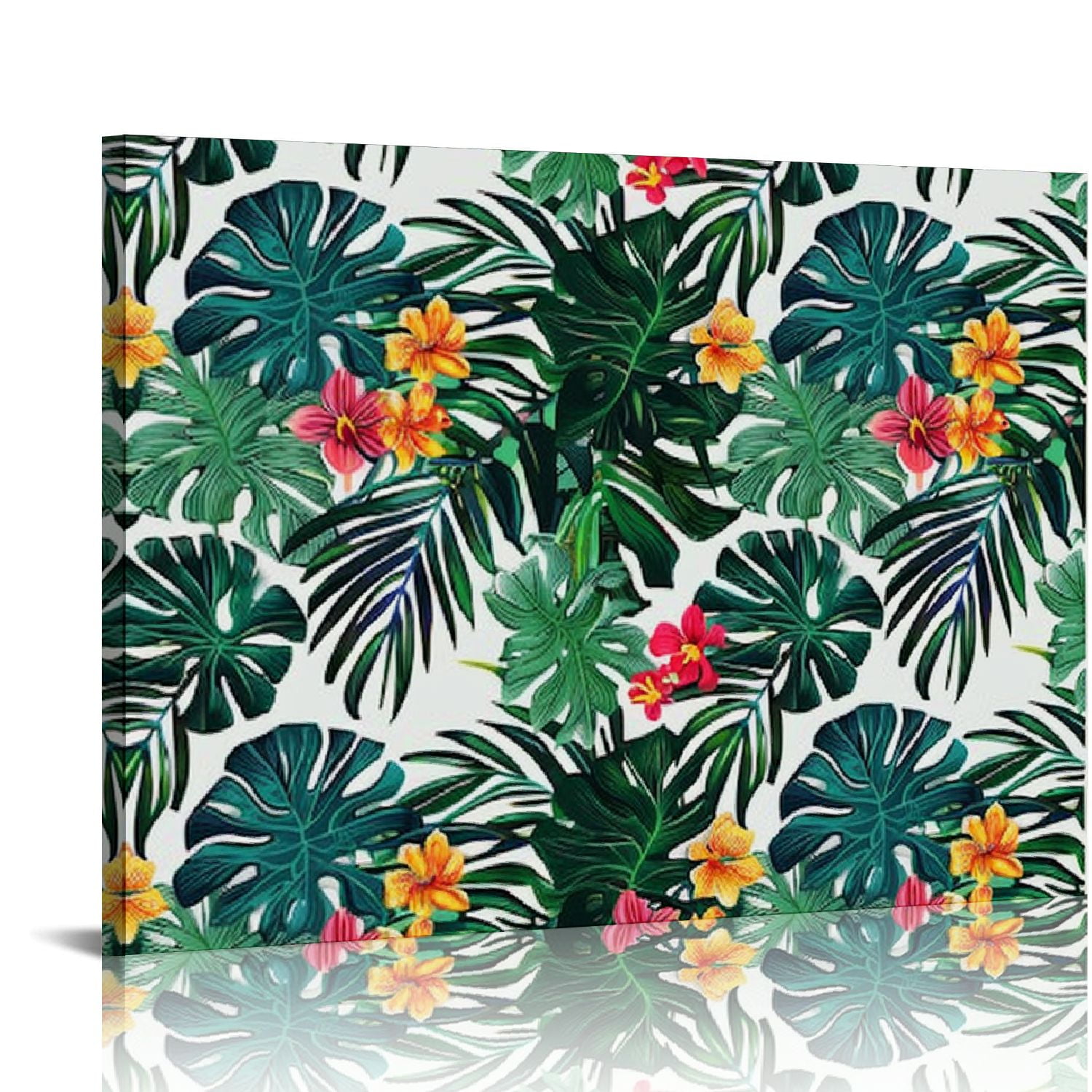 Chilfamy Leaves Flowers Jungle Art Modern Canvas Prints Wall Decor with ...