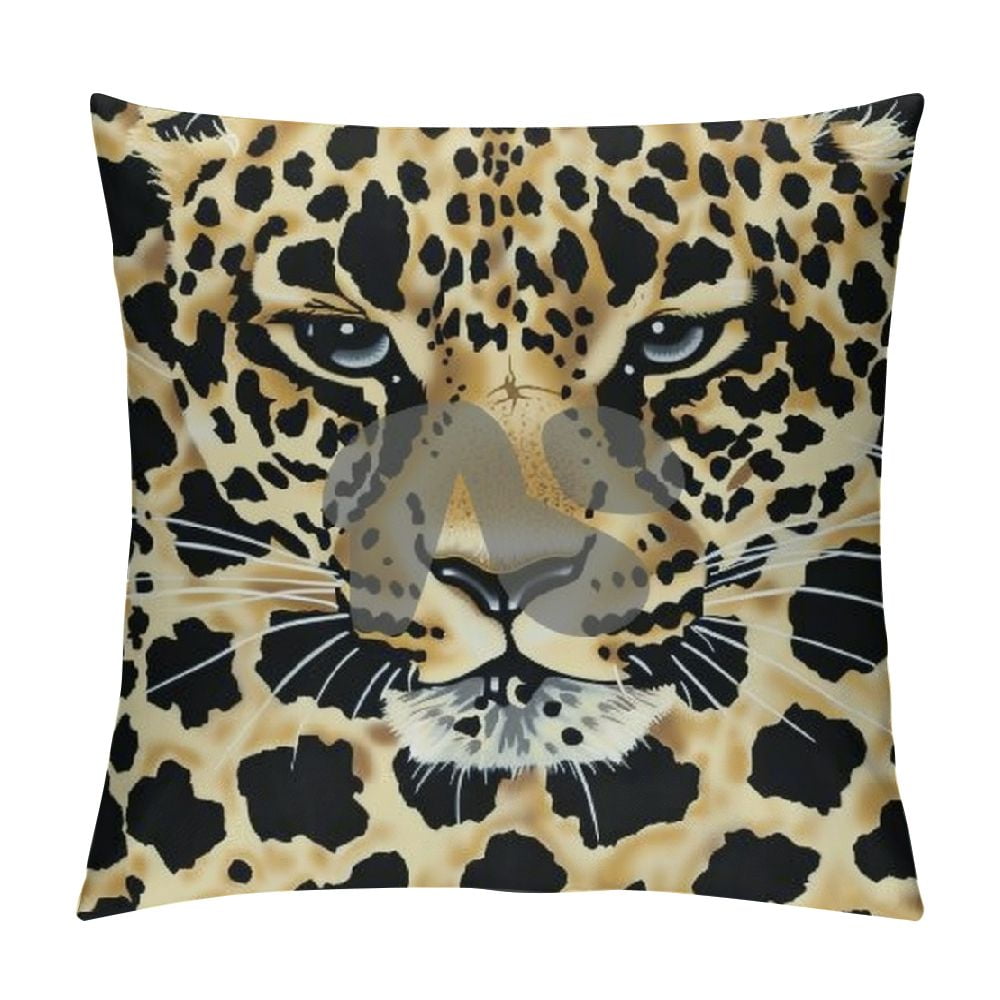 Chilfamy Leopard Print Wildlife Pop Surrealism Pillow Covers for Couch ...