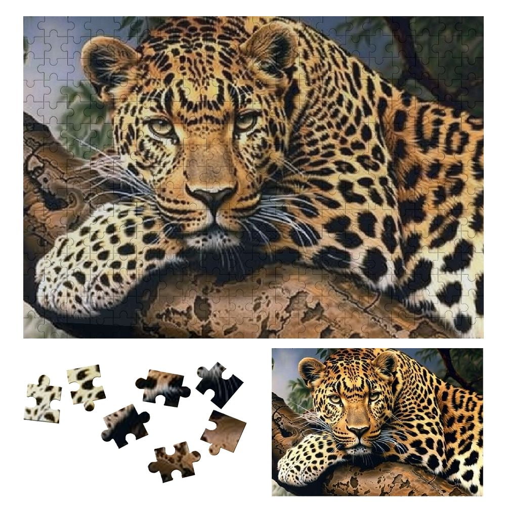 Chilfamy Leopard Tree Branch Wildlife Wooden Jigsaw Puzzle for Adults ...
