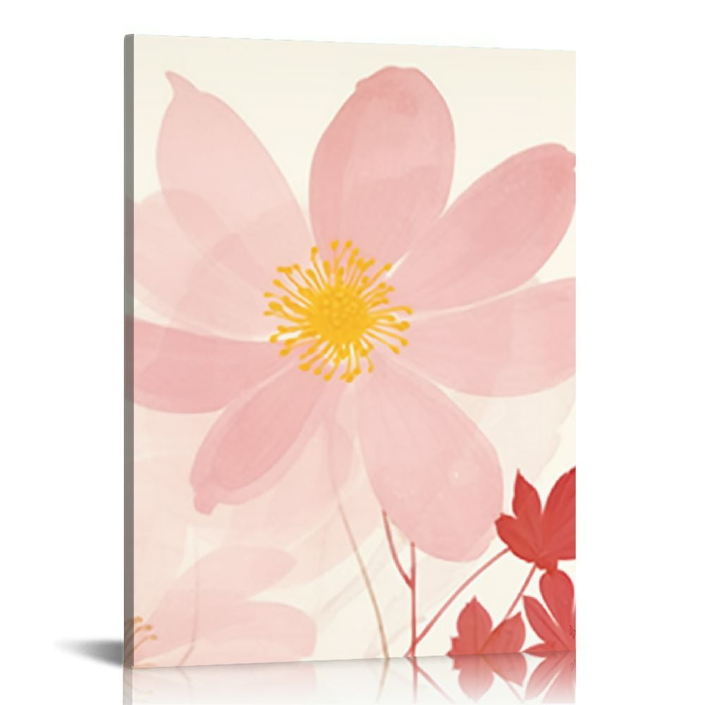 Chilfamy Light Pink Flower Wall Art Prints, Blush Botanical Floral ...