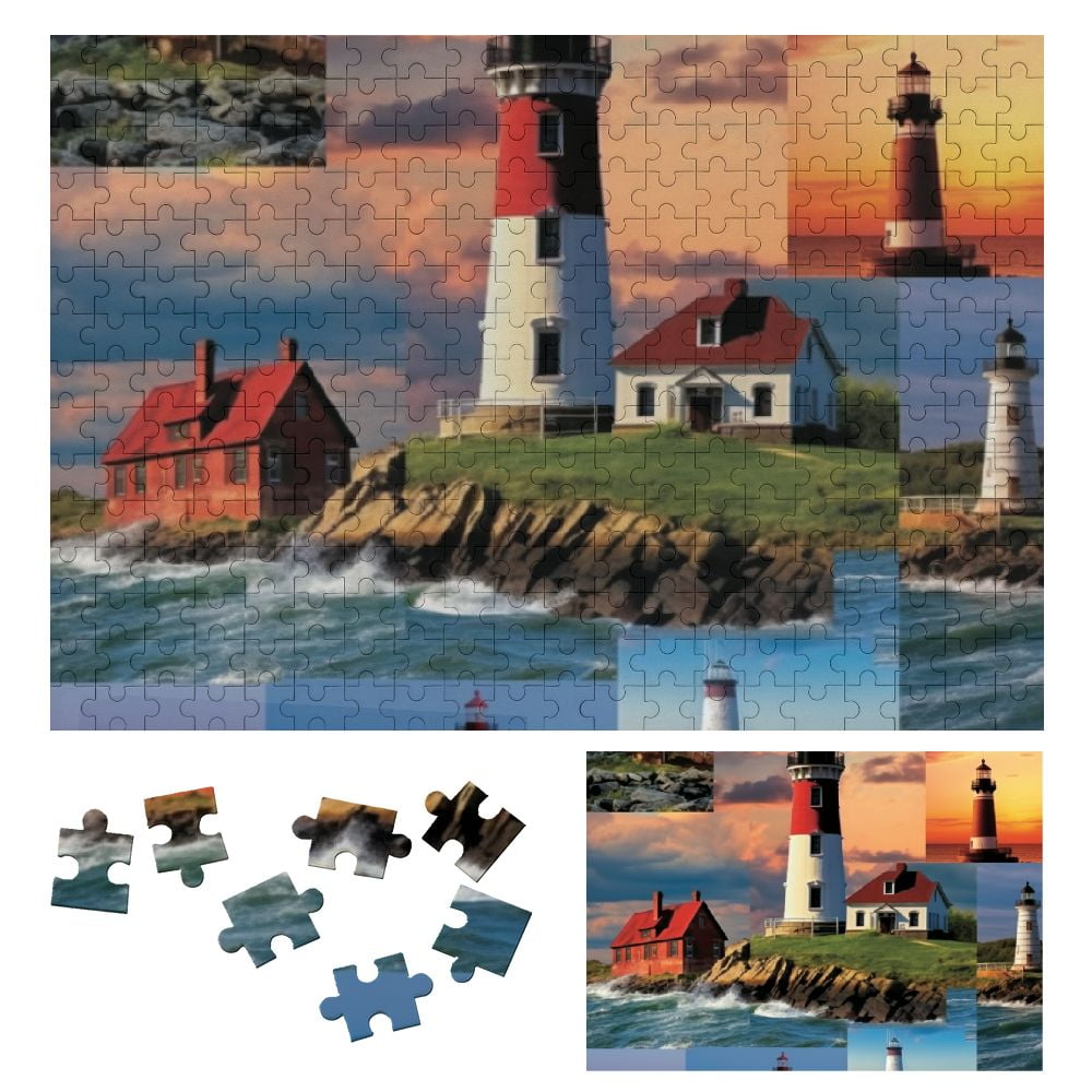 Chilfamy Lighthouse Puzzles for Adults, Beach Puzzle Featuring ...