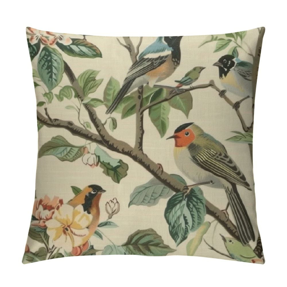 Chilfamy Little Cute Birds Throw Pillow Covers Farmhouse Sided with ...