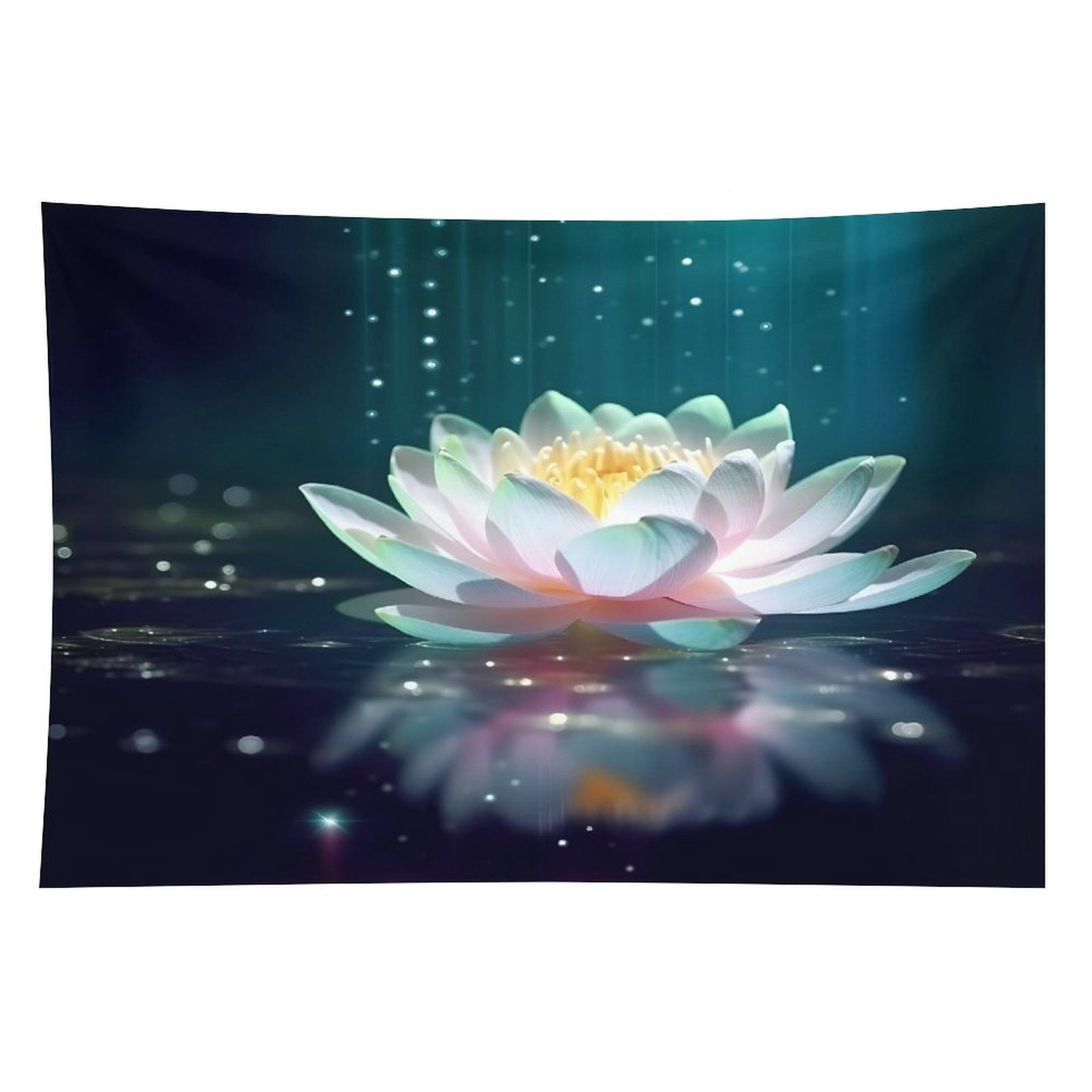Chilfamy Lotus Water Reflection Polyester Wall Tapestry Anti Wrinkle ...