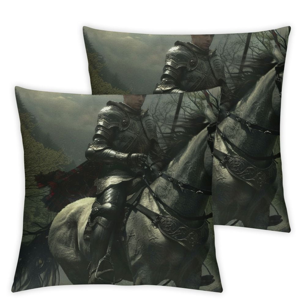Chilfamy Medieval Knight Pillow Covers Double Sided Pattern Pillowcases ...
