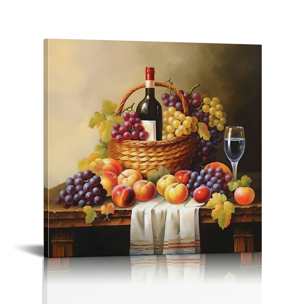 Chilfamy Mixed Fruits Canvas Wall Art Decor Ready To Hang Home Pictures ...