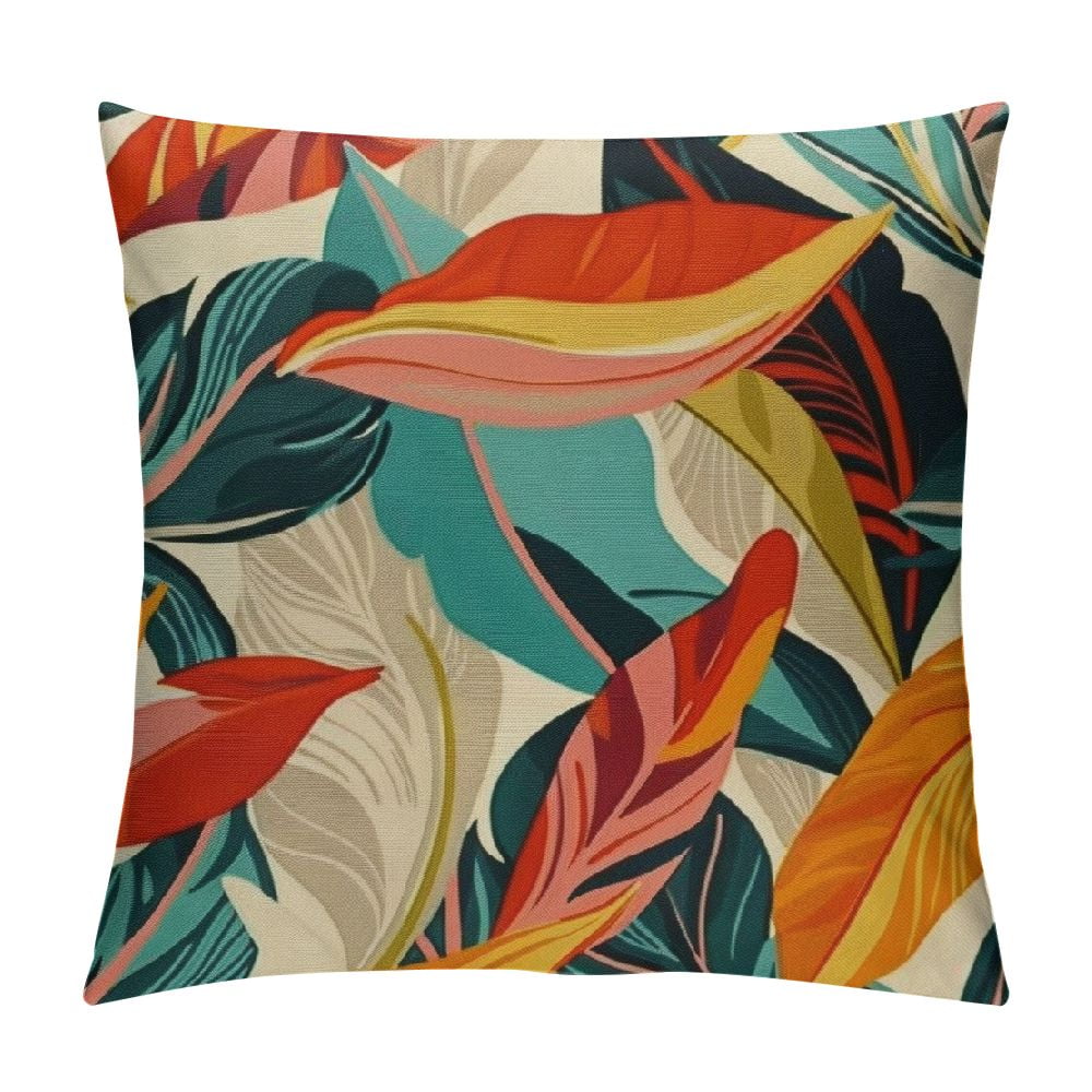 Chilfamy Modern Tropical Leaves Pillow Covers, Minimalist Aesthetic ...