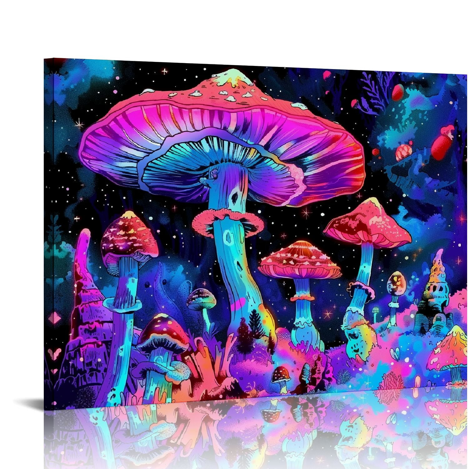 Chilfamy Mushroom Colors Psychedelic Canvas Wall Decor for Bathroom Art ...