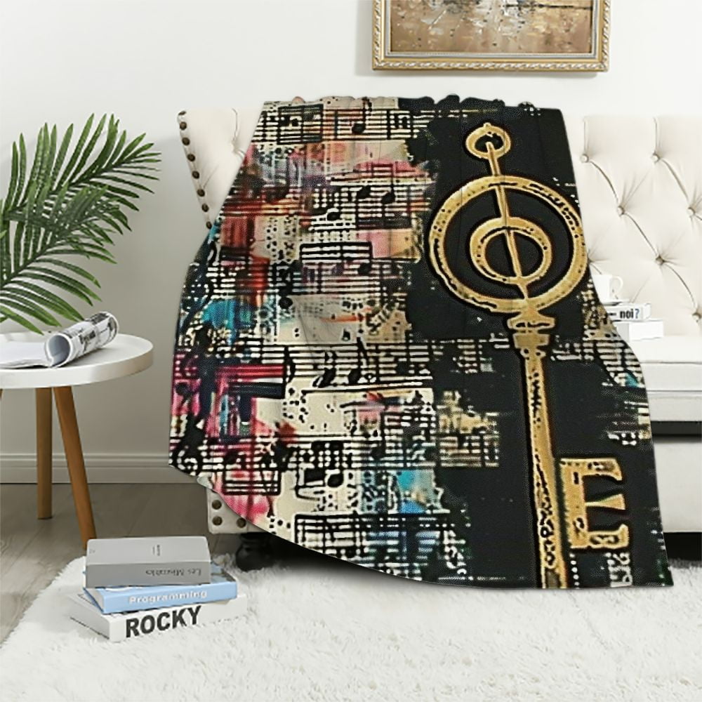 Chilfamy Music Note Blanket Gifts for Music Lovers, Rock and Roll Women ...