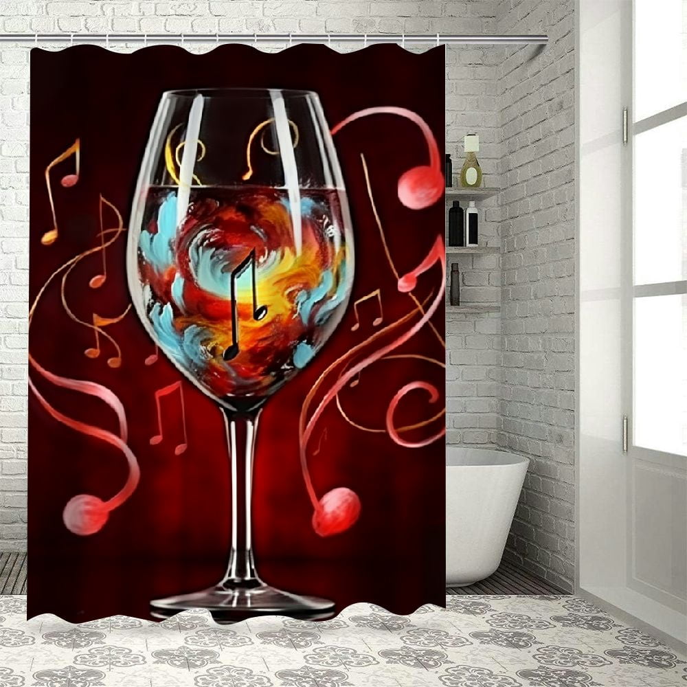 Chilfamy Music Notes Print Shower Curtain, Background Curtain for ...