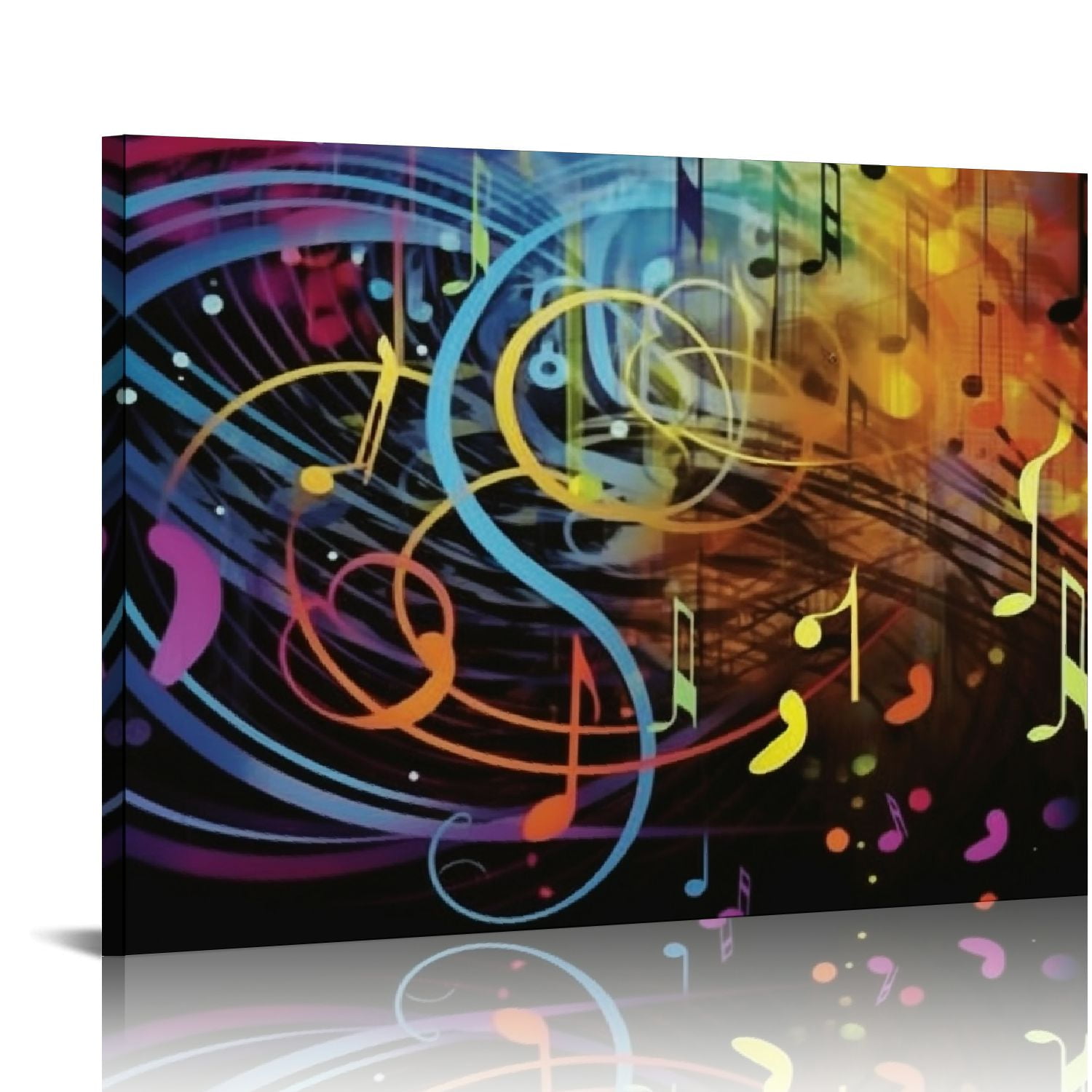 Chilfamy Music Notes Trellis Funk Art Canvas Print Wall Decor - Ready ...