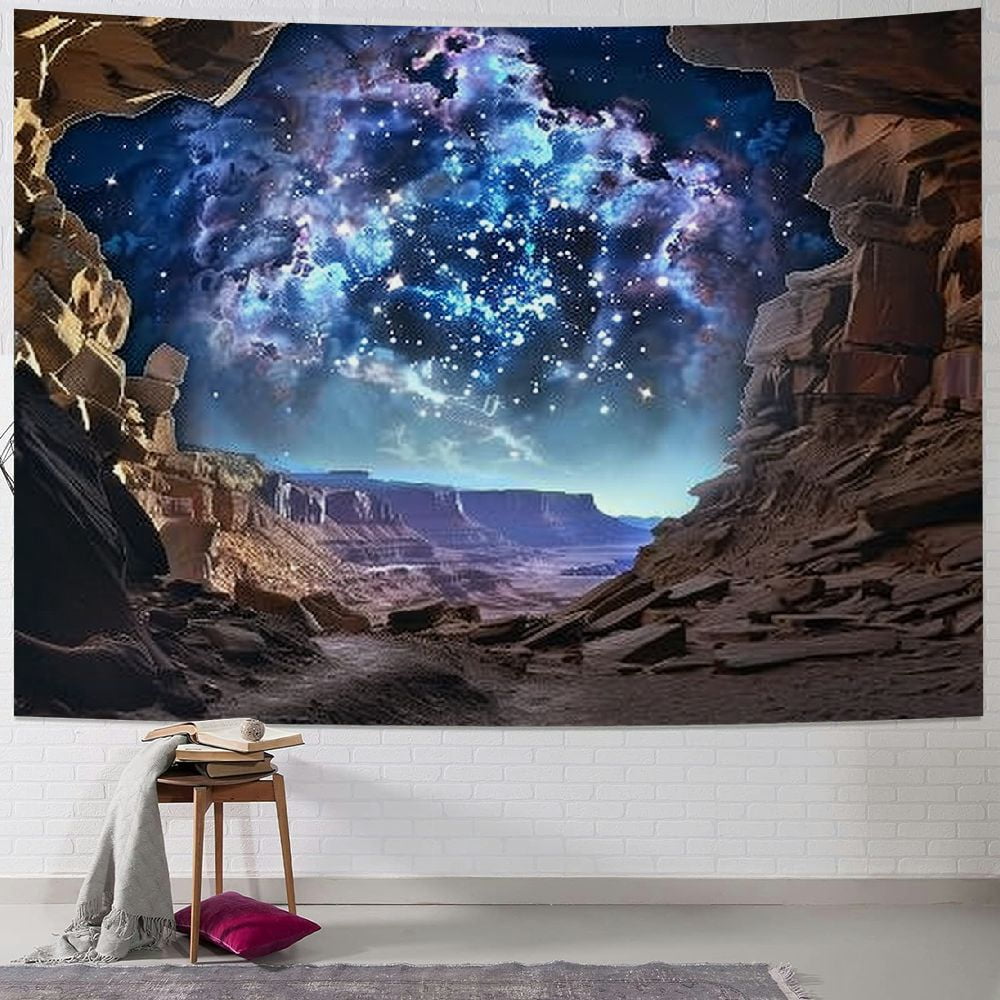 Chilfamy Mysterious Ocean Cave Tapestry Night Sky Galaxy Stars Tapestry ...