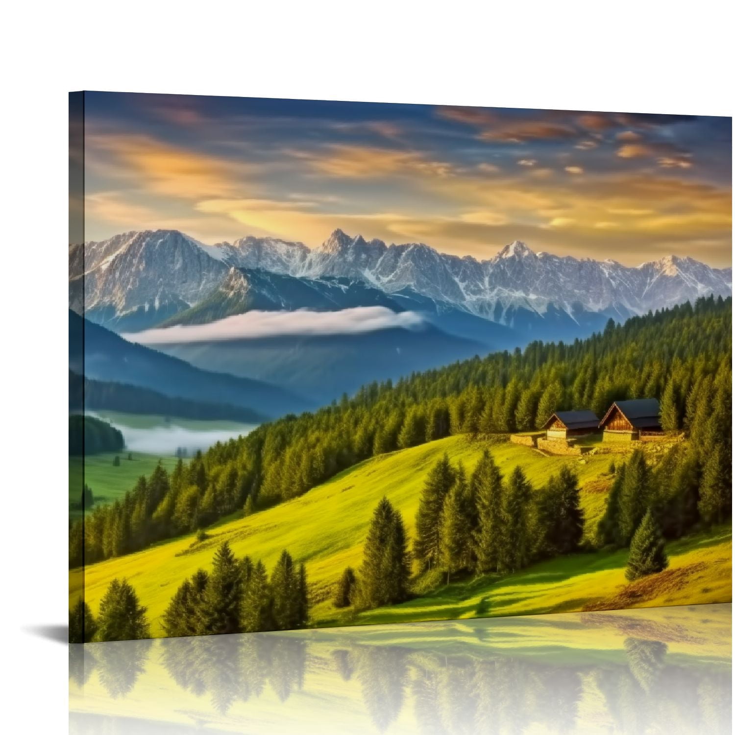 Chilfamy Natural Scenery Forest Pictures Canvas Wall Art For Living ...