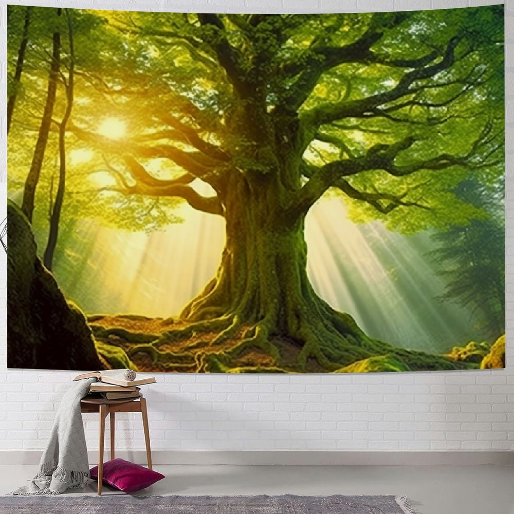 Chilfamy Nature Forest Thick Tree Wall Tapestry Middle Large 3D Print ...
