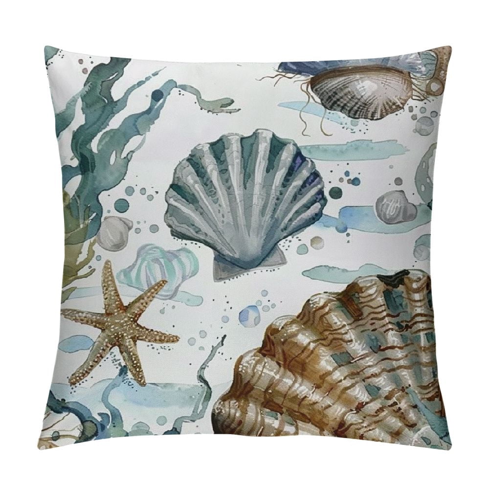 Chilfamy Nautical Coastal Throw Pillow Covers Ocean Themed Beach ...