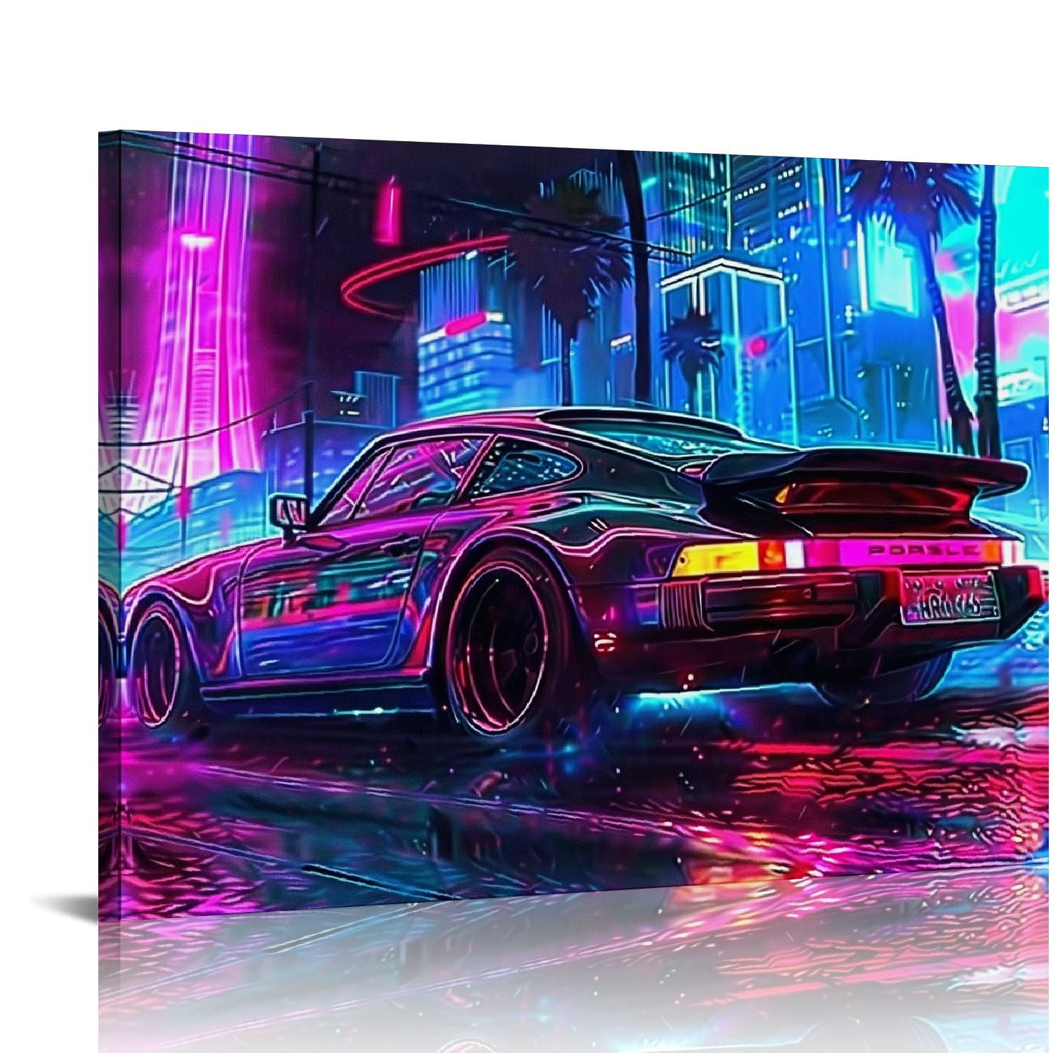 Chilfamy Neon Lights Canvas Art Modern Prints Wall Art for Home Room ...