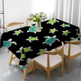 Chilfamy Neon Sea Turtle Pattern Print Rectangle Dining Tablecloth ...
