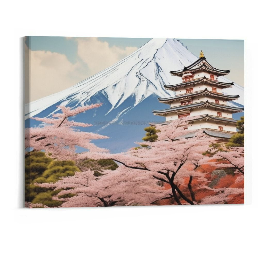 Chilfamy Nordic Art Poster Winter Tokyo Mount Fuji Landscape Painting ...