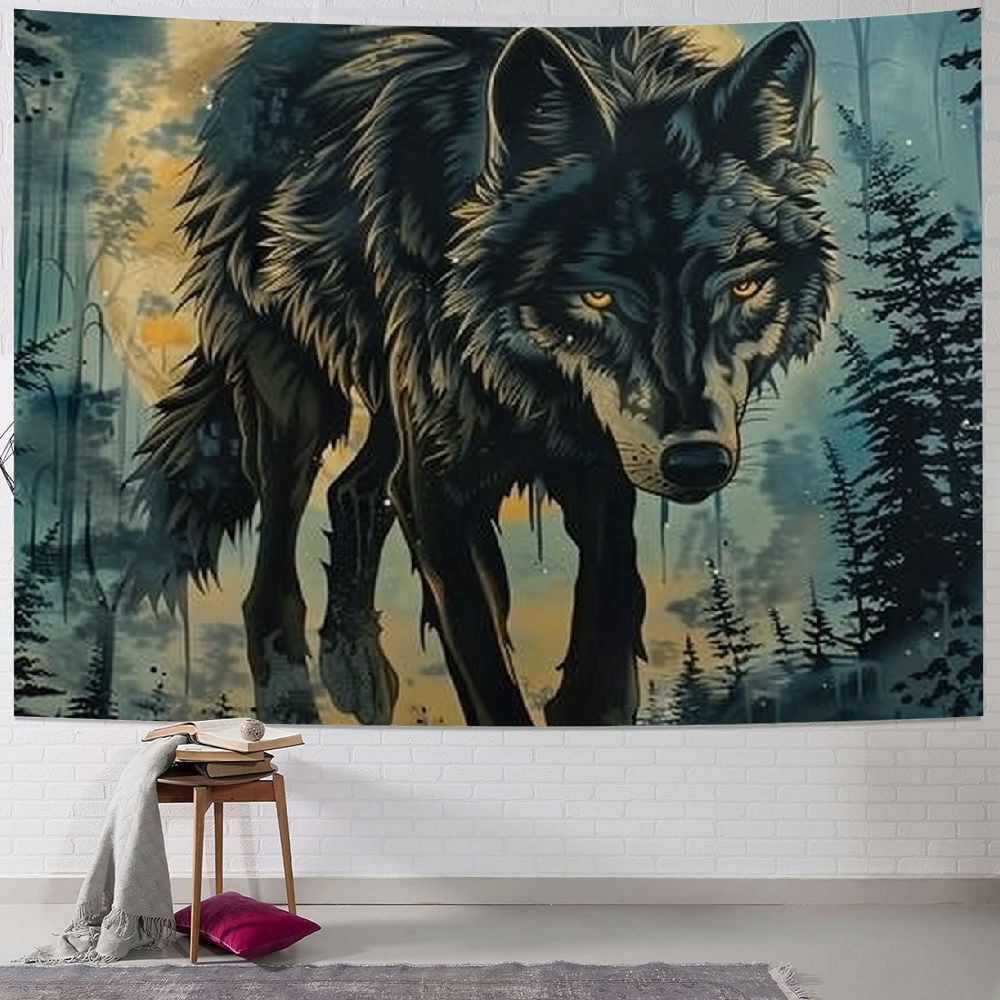 Chilfamy Norse Mythology Tapestry Fenrir The Norse Wolf Painting ...