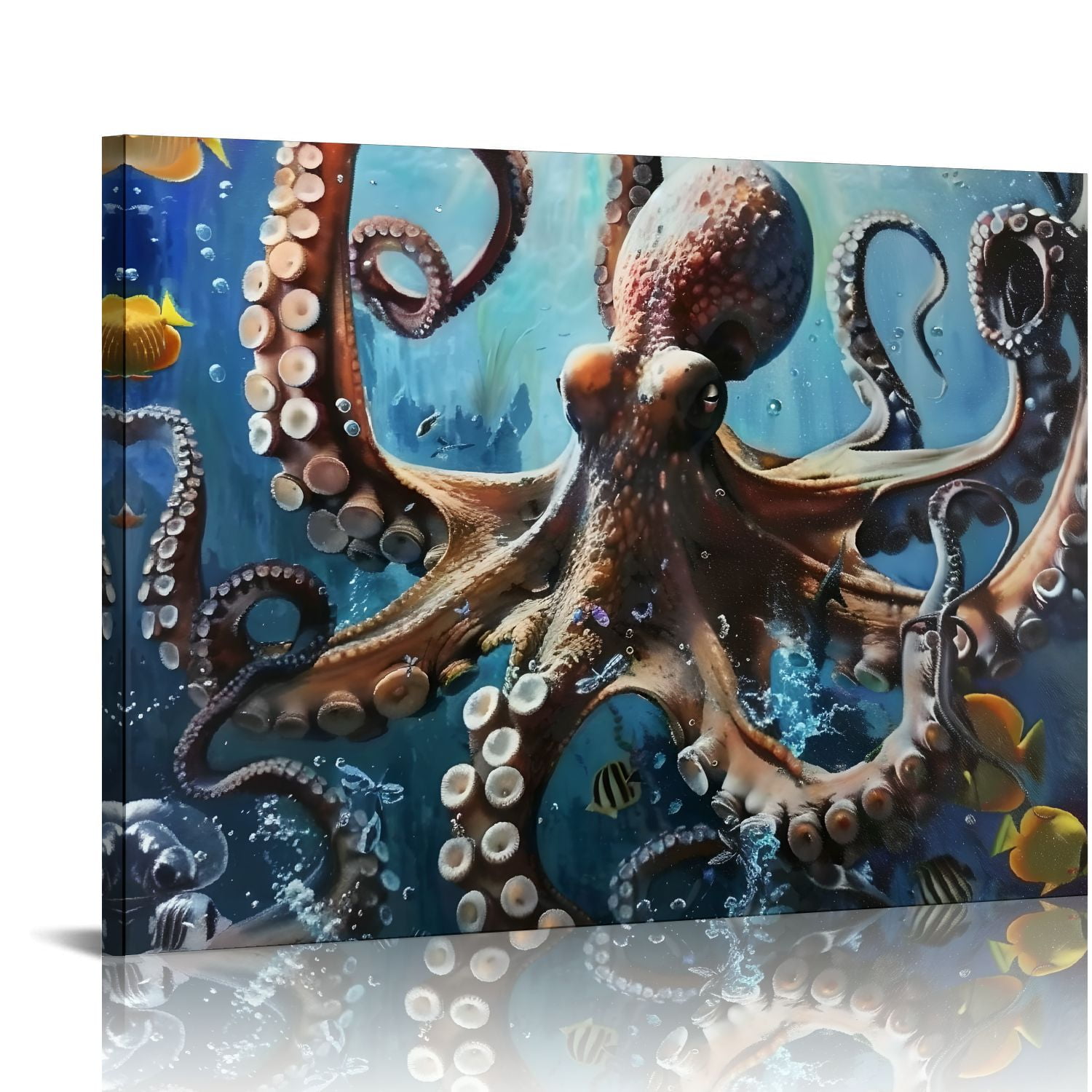 Chilfamy Octopus Fish Ocean Canvas Wall Art Print Home Decor Artwork ...
