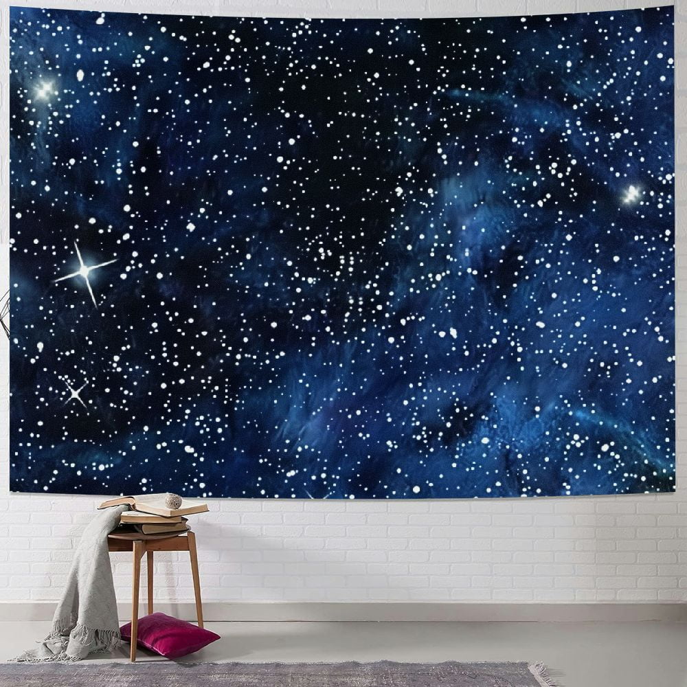 Chilfamy Outer Space Galaxy Tapestry, Dark Blue Starry Night Sky Stars ...