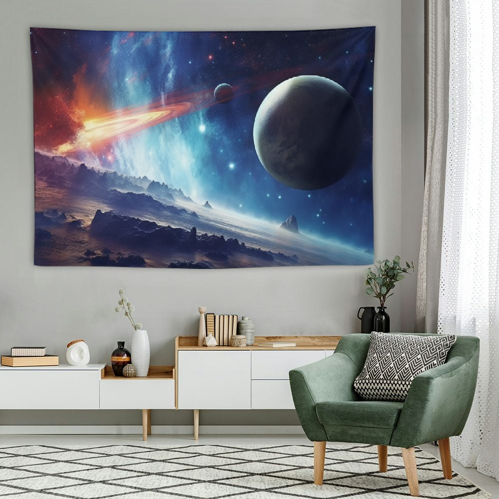 Chilfamy Outer Space Tapestry, Comet Approaches Vibrant Planet ...