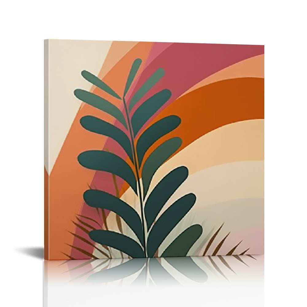 Chilfamy Palm Leaf Canvas Print Modern Art Ready To Hang Home Decor ...