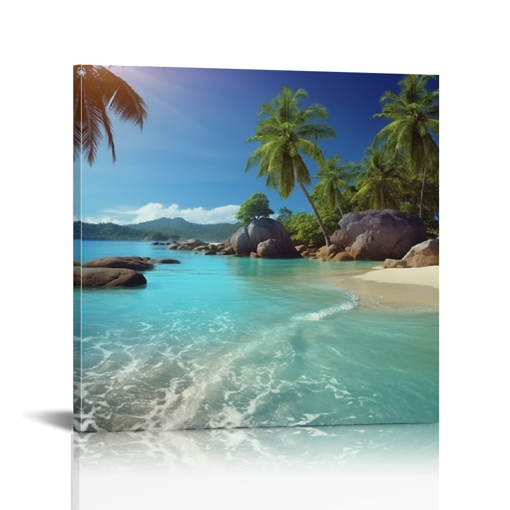 Chilfamy Palm Trees Canvas Print Wall Decor for Home Art Ready To Hang ...