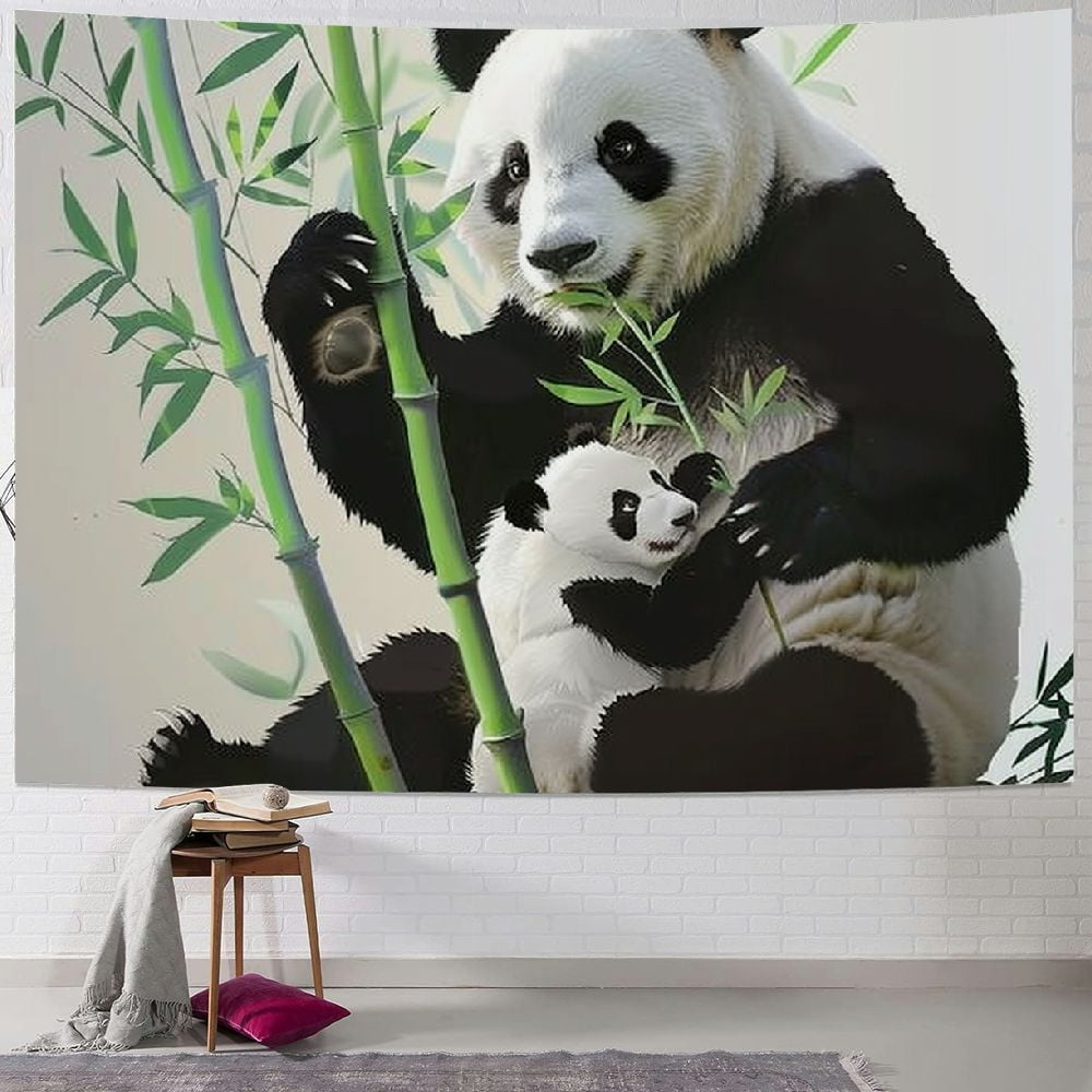 Chilfamy Panda Wall Art Decals Bamboo Animal Wall Stickers for Girls ...