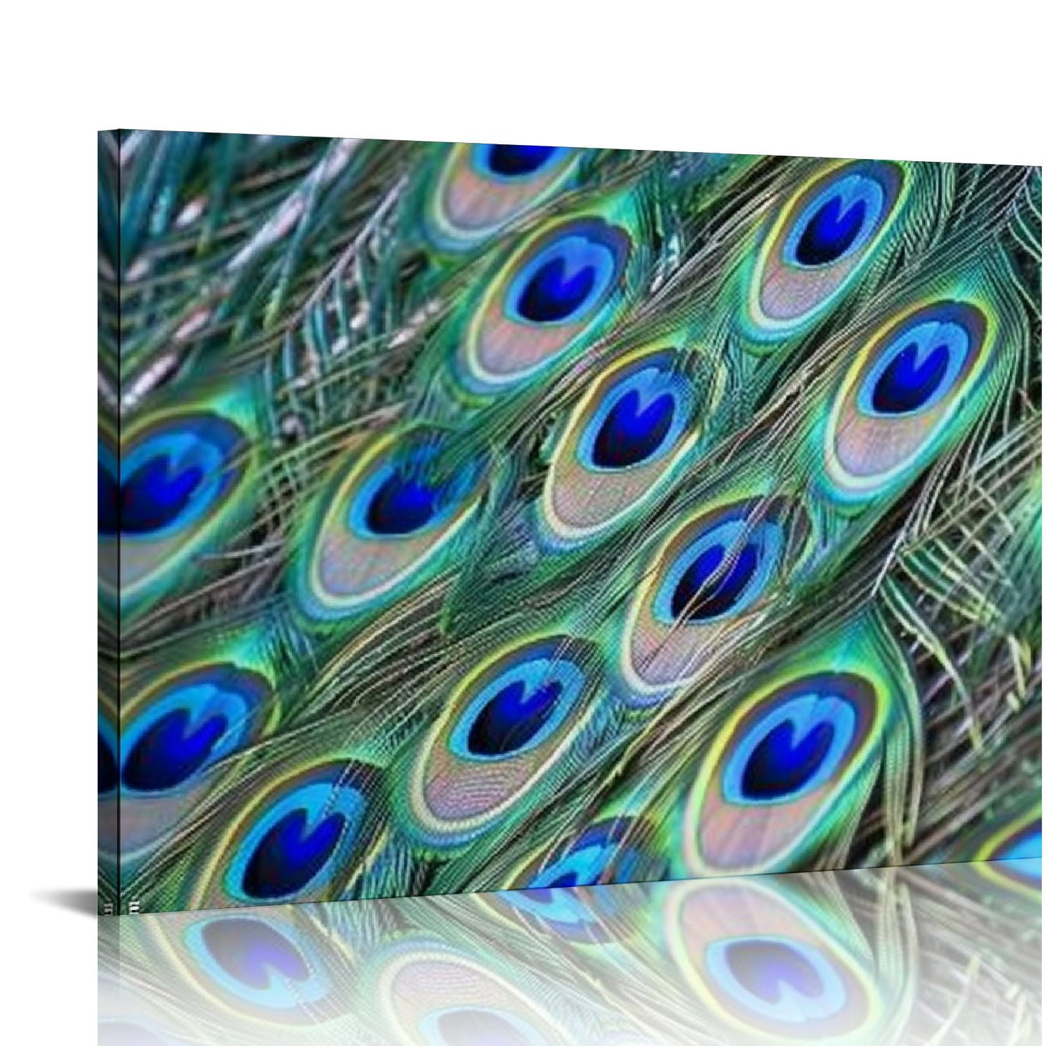 Chilfamy Peacock Feathers Wall Decor Print On Canvas Ready To Hang Room ...