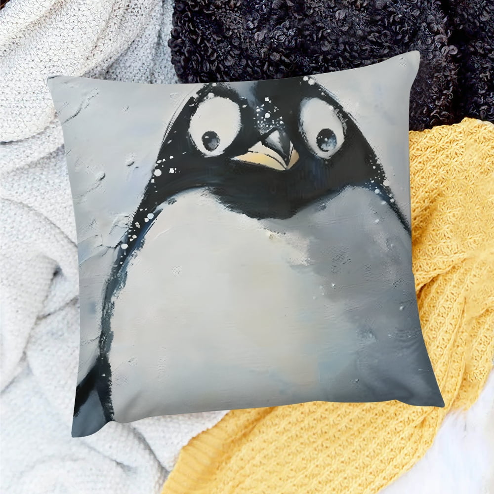 Chilfamy Penguin Theme Pillow Covers for Home Sofa Couch Decoration ...