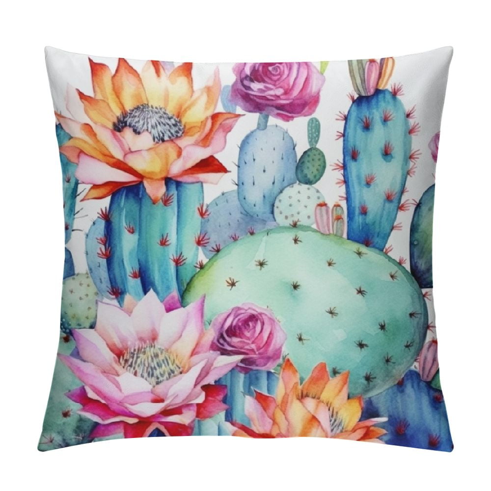 Chilfamy Pillow Covers,Cactus Flower Modern Sofa Throw Pillow Covers ...