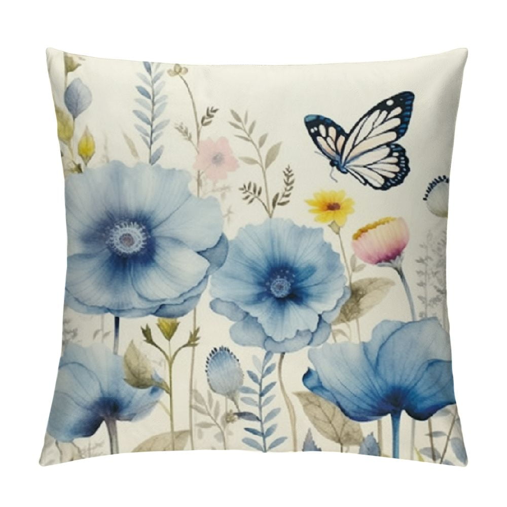 Chilfamy Pillow Covers Flowers Eucalyptus Leaves Bless Our Home Spring ...