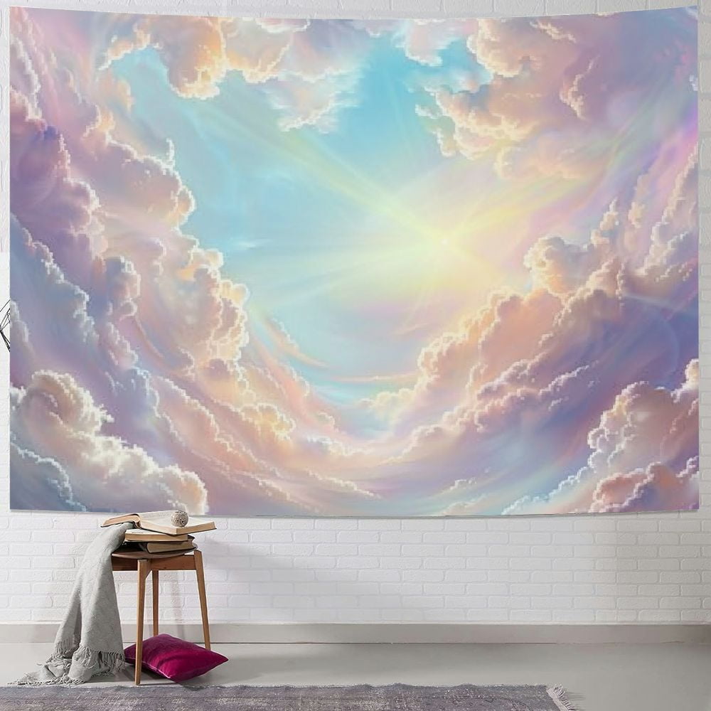 Chilfamy Pink Cloud Tapestry, Colorful Kawaii Abstract Tapestry Wall ...
