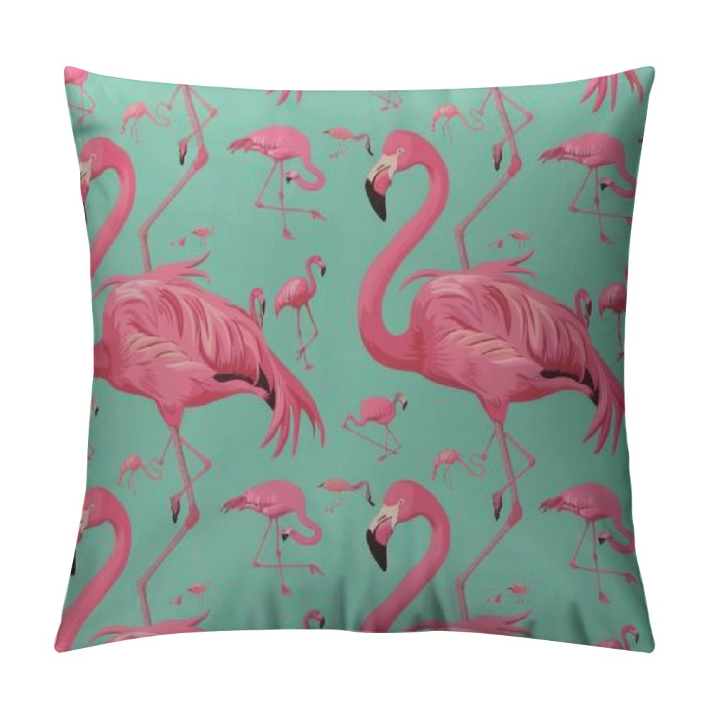 Chilfamy Pink Flamingo Print Throw Pillow Covers, Soft Square Cushion ...