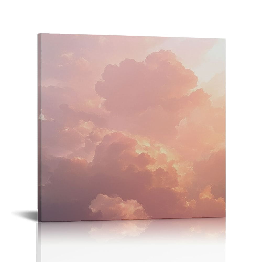 Chilfamy Plane Sky Clouds Canvas Print Ready To Hang Home Art Decor ...