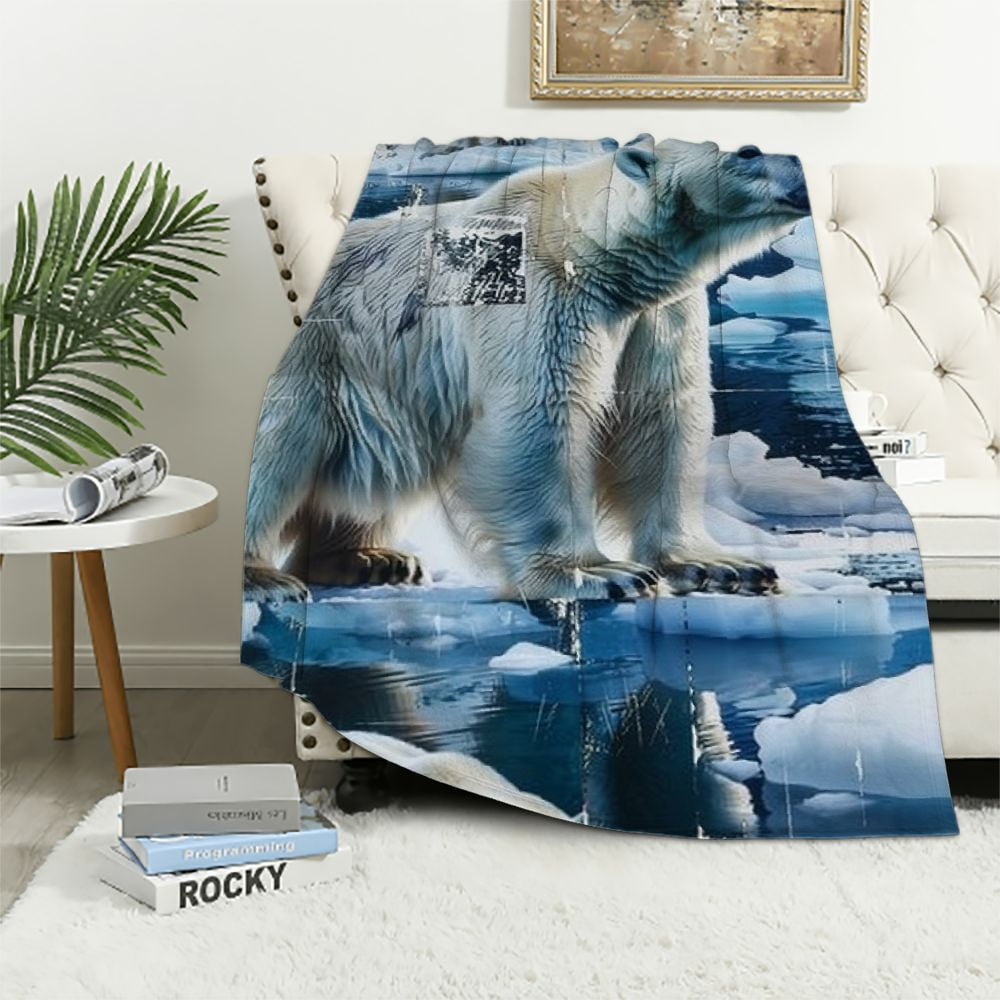 Chilfamy Polar Bear Blanket for Women Girls Soft Cozy Polar Bear Stuff ...